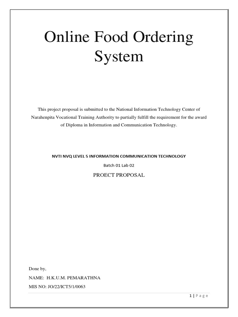 Onlinefood Project Report | PDF | Usability | Databases