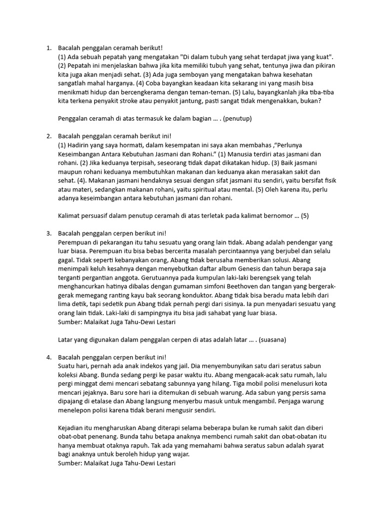 Soal Essay Bu Mela | PDF