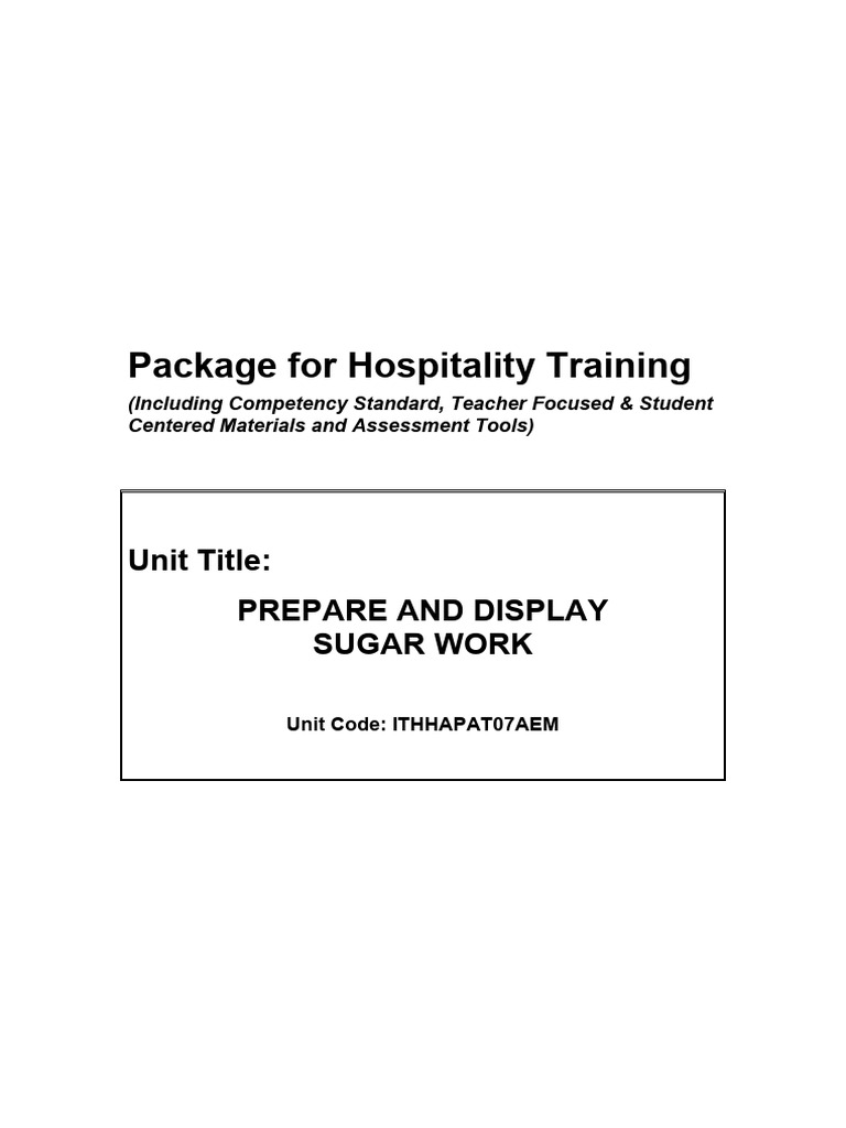 ITHHAPAT07AEM-Prepare and Display Sugar Work | PDF | Competence (Human ...