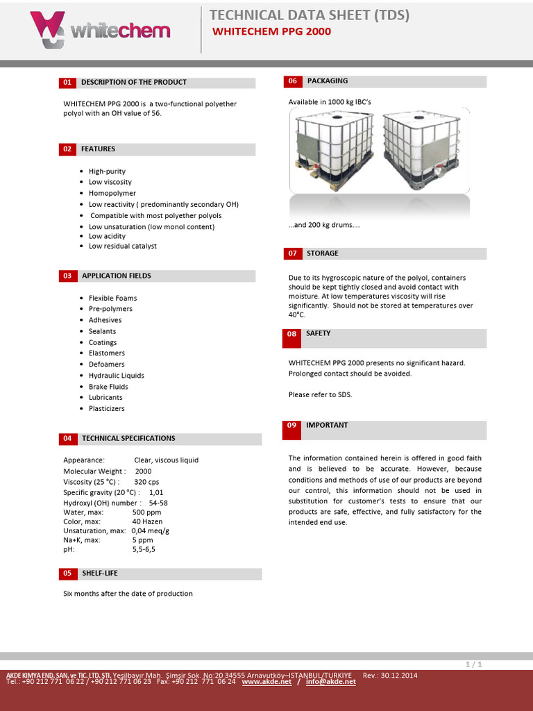 Whitechem PPG 2000 Tds | Download Free PDF | Building Engineering ...