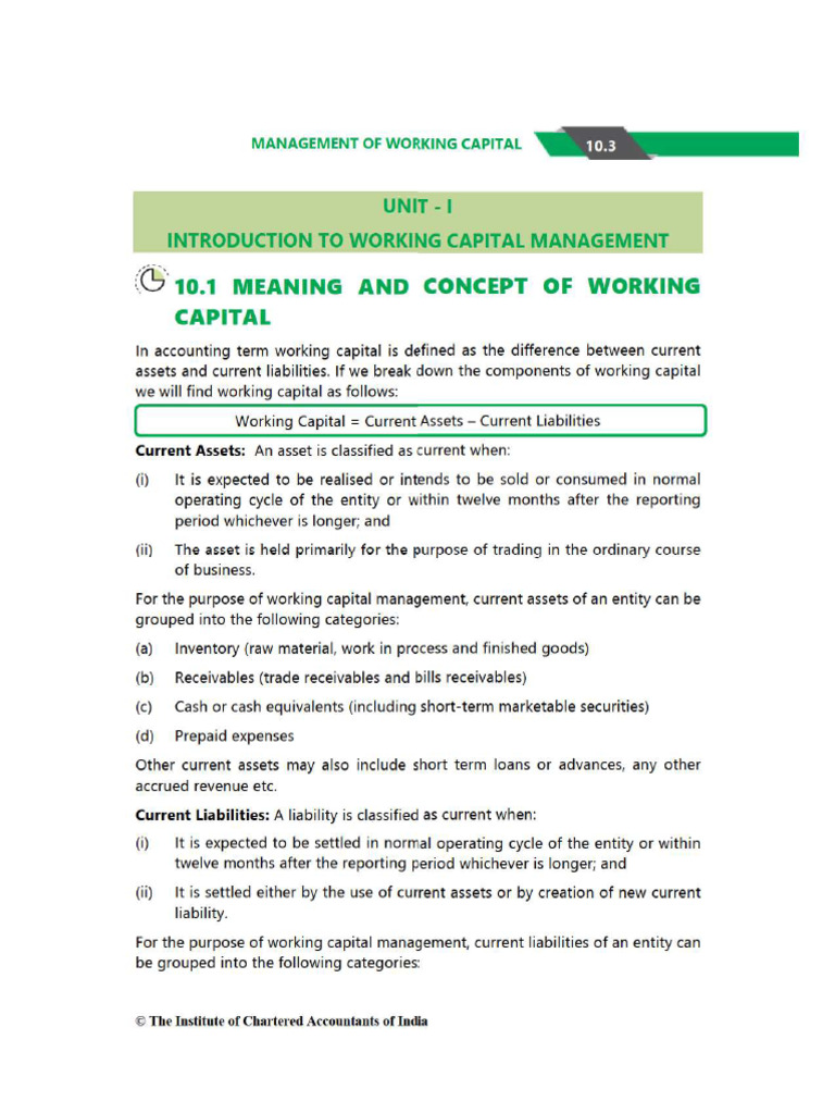 Introduction To Working Capital Management | PDF