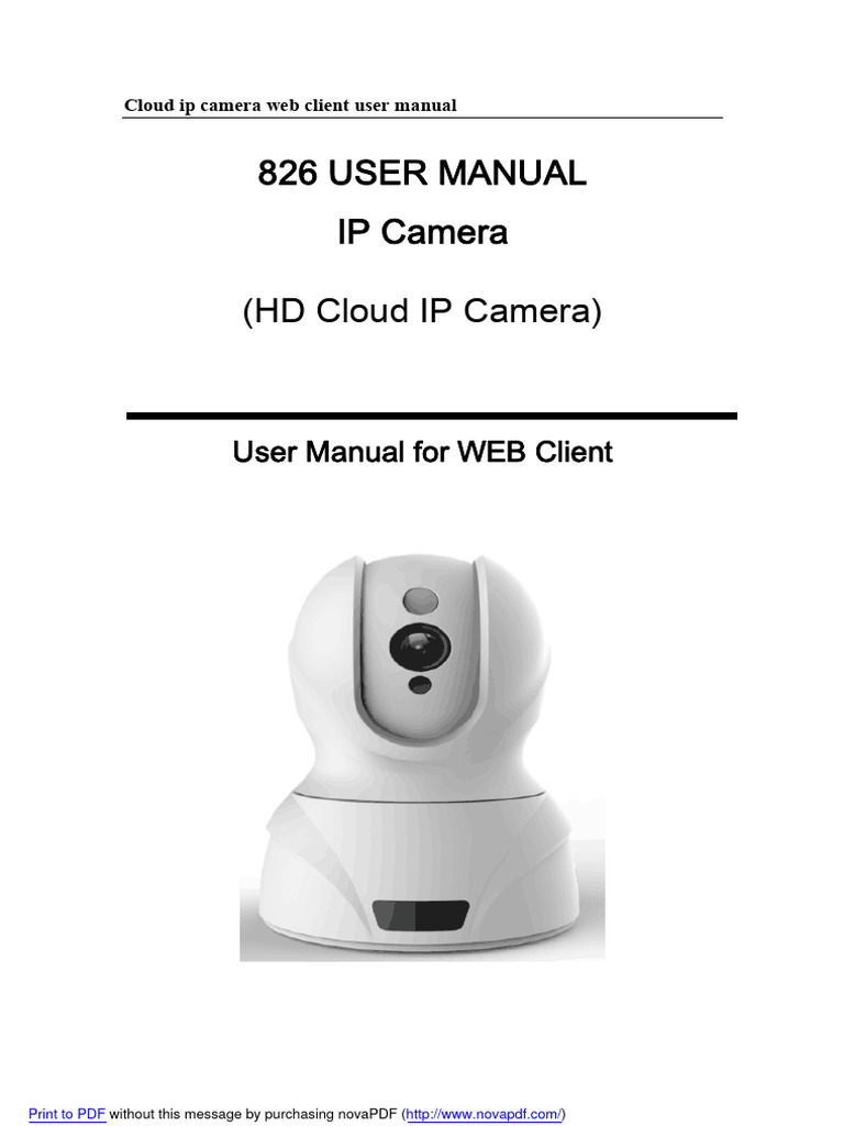 Cloud IP Camera 826 User Manual | PDF | Computer Network | Ip Address