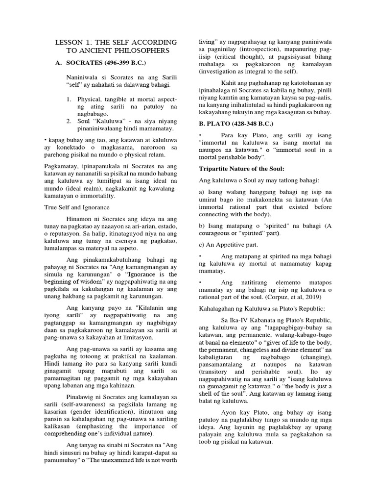 Lesson 1. Philosophers in Ancient Time | PDF