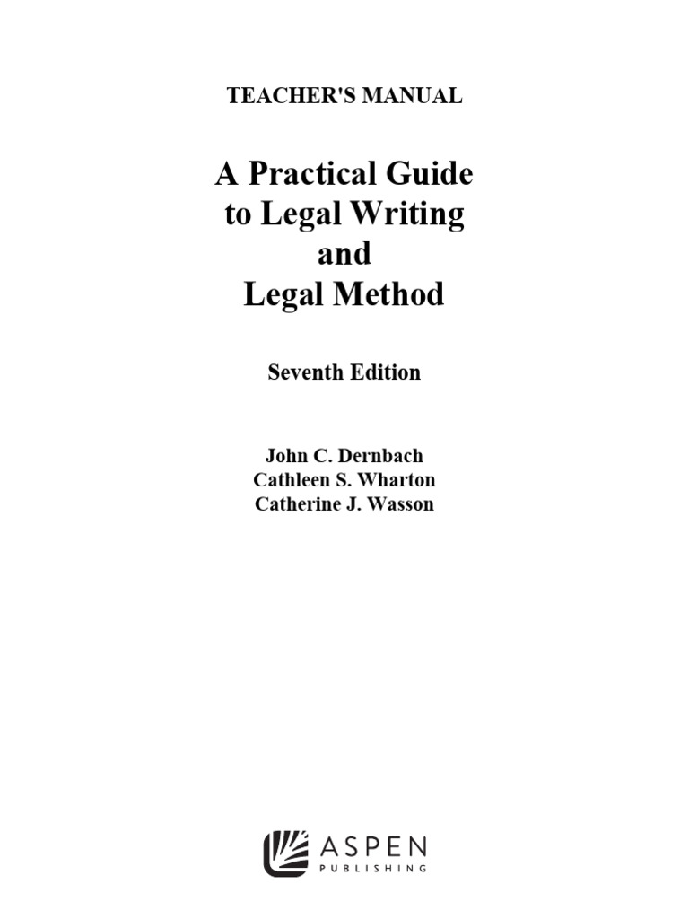 Legal Writing Legal Method 7e TM | PDF | Precedent | Teachers