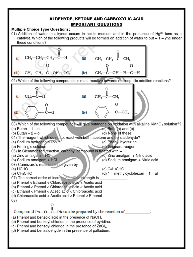 Aldehyde, Ketone and Carboxylic Acid | PDF | Aldehyde | Ketone