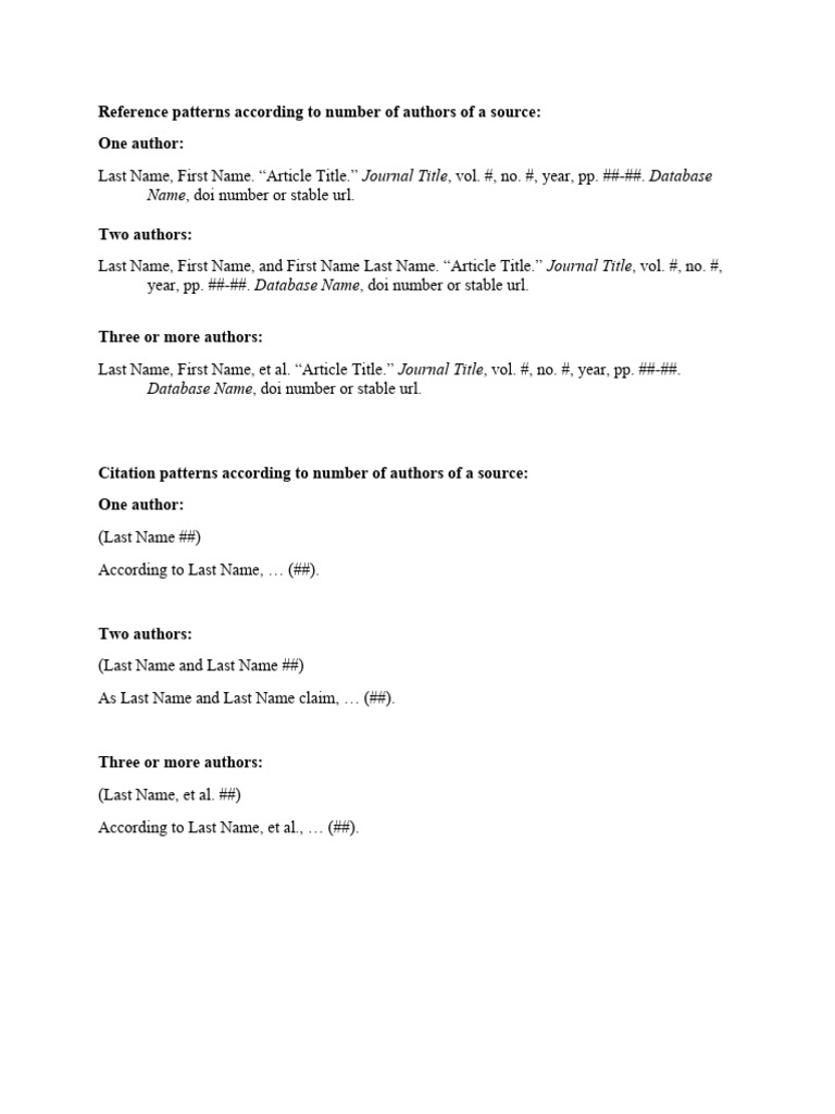 References And Citations Cheat Sheet 1 1 1 | Pdf
