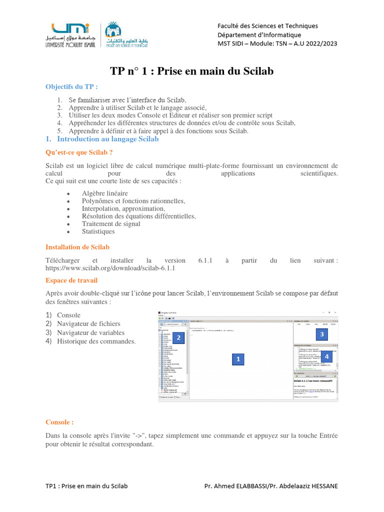 TP1 Initiation Scilab | PDF | Structure de contrôle | Programme informatique