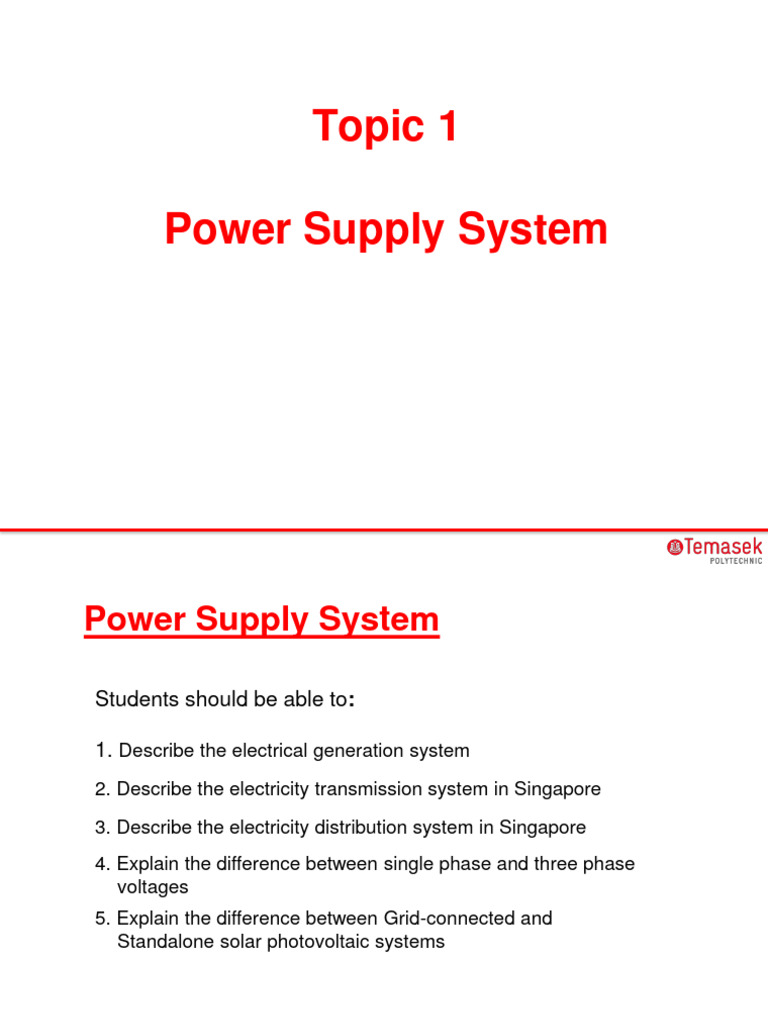 Topic 1 - Power Supply System (Part 1) | PDF | Electric Power ...