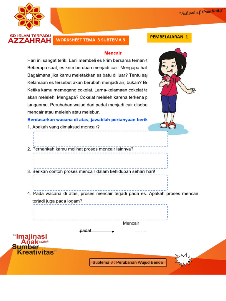 Perubahan Wujud Benda: Mencair dan Menguap | PDF | Griya & Taman ...