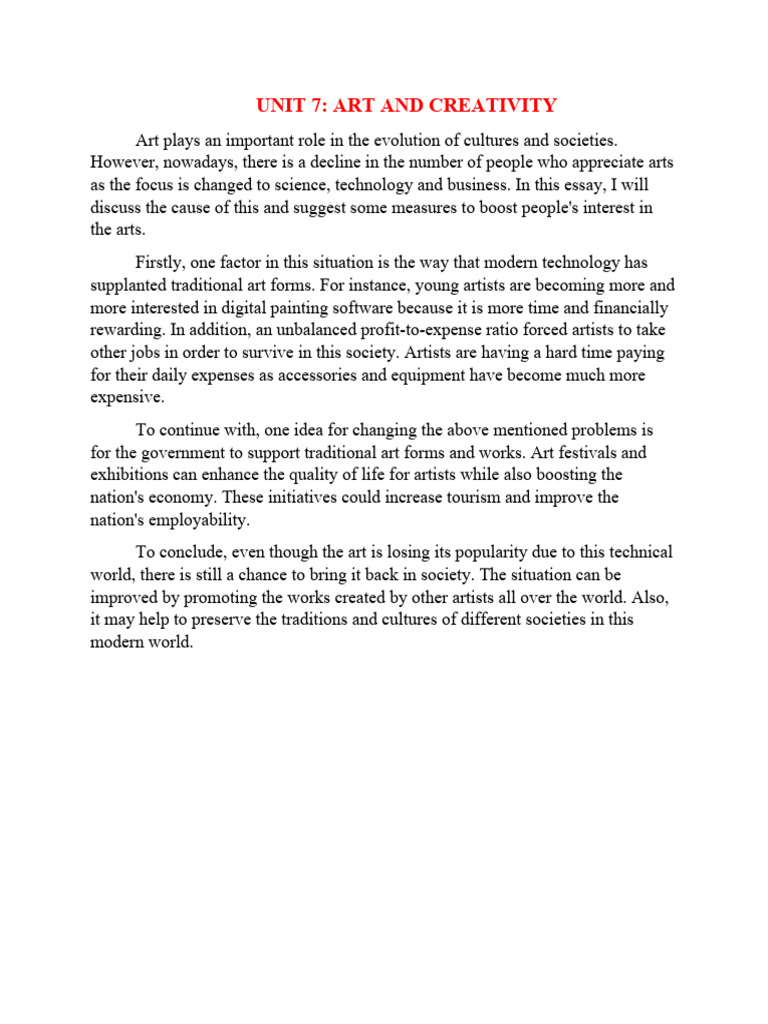 Reviving Art in a Tech-Driven World | PDF | Finance & Money Management | Politics