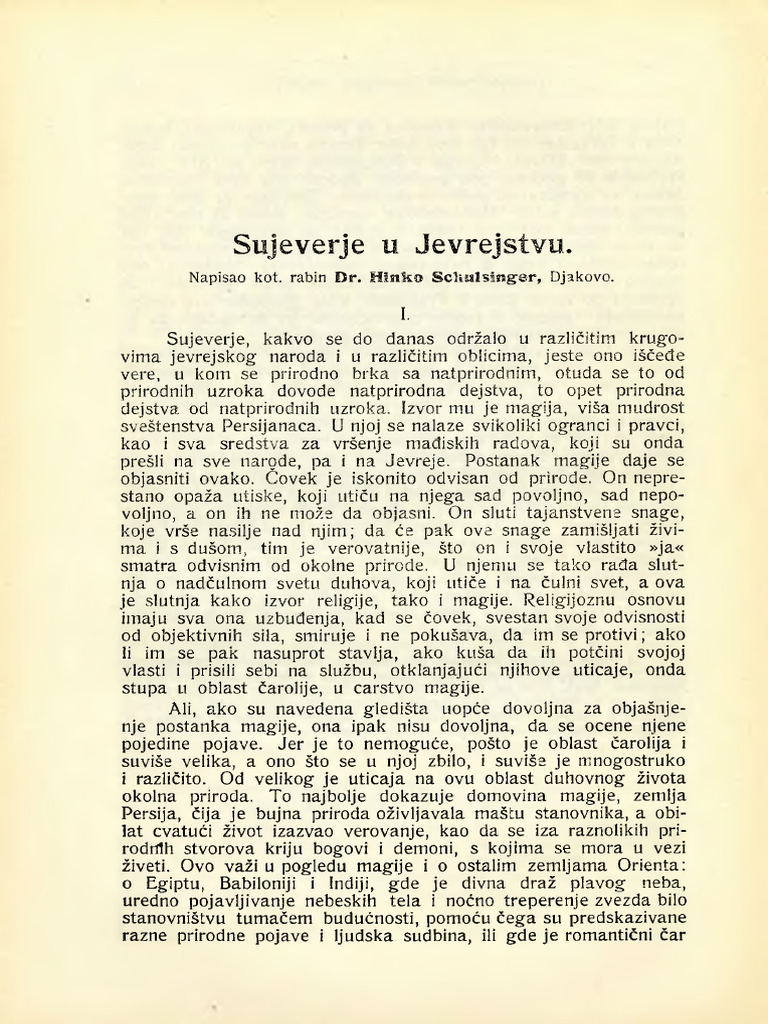 Sujeverje U Jevreja 1 | PDF