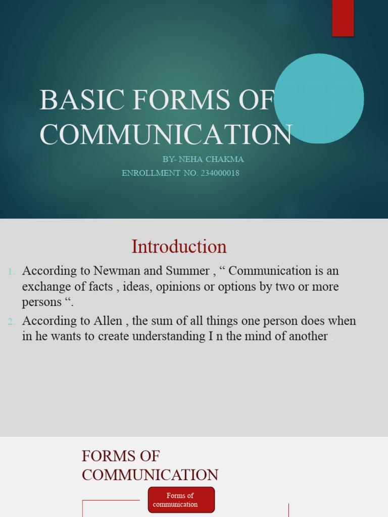 Basic Forms of Communication | PDF | Communication | Nonverbal ...
