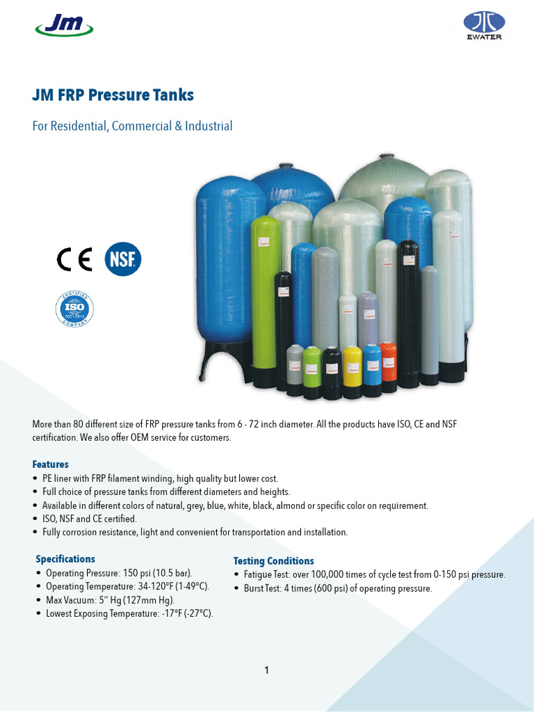 JM FRP TANKS v2.1 | PDF | Fibre Reinforced Plastic | Thermal Expansion