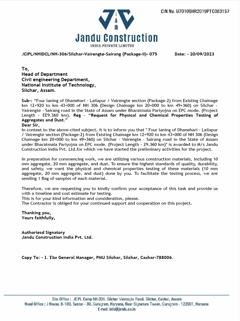 075-Request For Physical and Chemical Properties Testing of Aggregates ... 075-Request For Physical and Chemical Properties Testing of Aggregates ...
