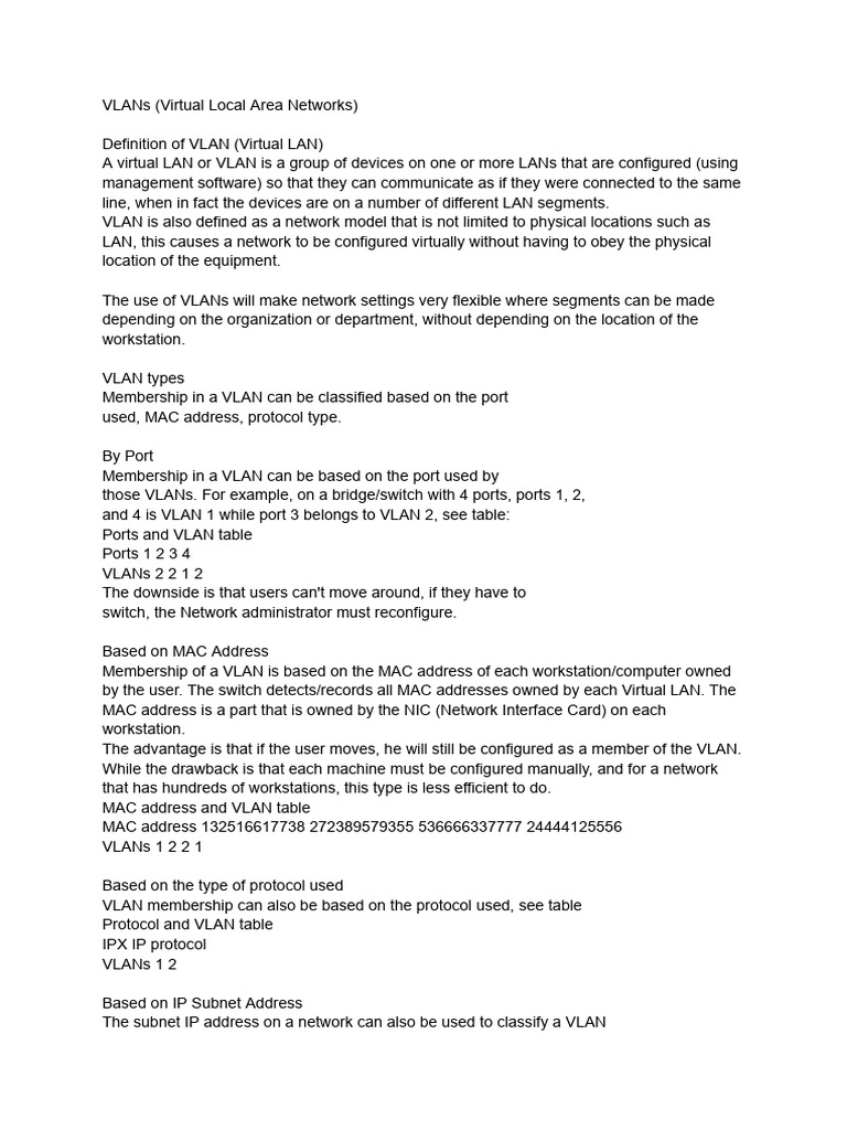 All About VLAN (Virtual Local Area Network) | PDF | Computer Network | Local Area Network