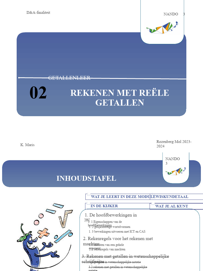 Module 2 Rekenen Met Reële Getallen - Zonder Wetenschappelijke Notatie ...