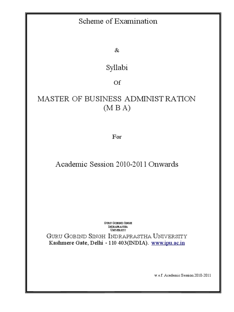 MBA Syllabus | PDF | Human Resource Management | Operations Management