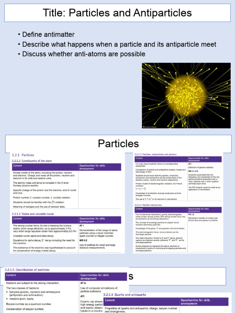 Understanding Antimatter and Annihilation | PDF | Particle Physics ...