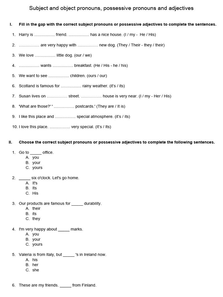 (Grammar) Pronouns & Possession | PDF | Pronoun | Grammar
