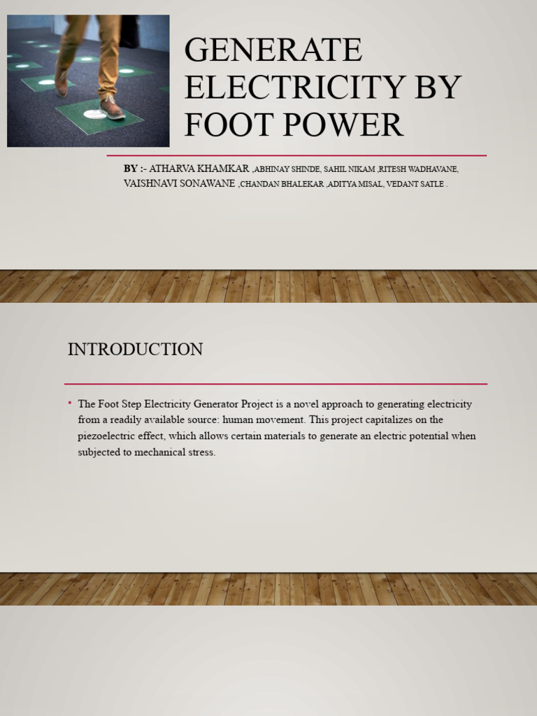 Generate Electricity by Foot Power-1 | Download Free PDF | Electricity ...