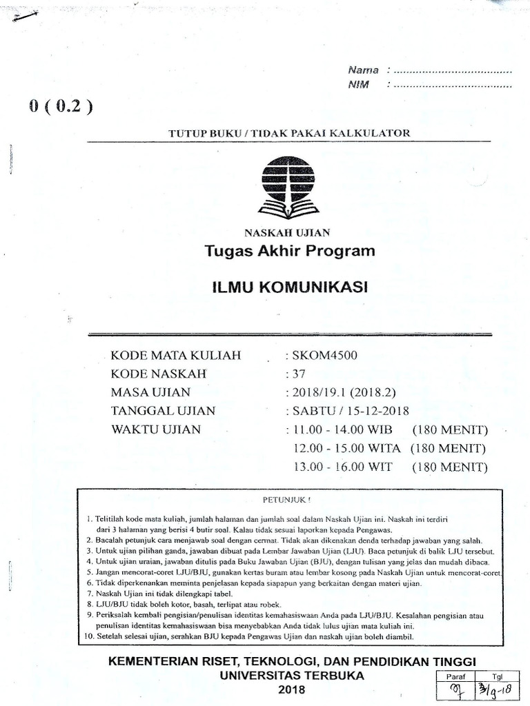 Soal TAP 2018-2019 | PDF