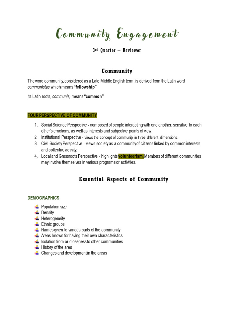 Community Engagement | PDF | Community | Solidarity