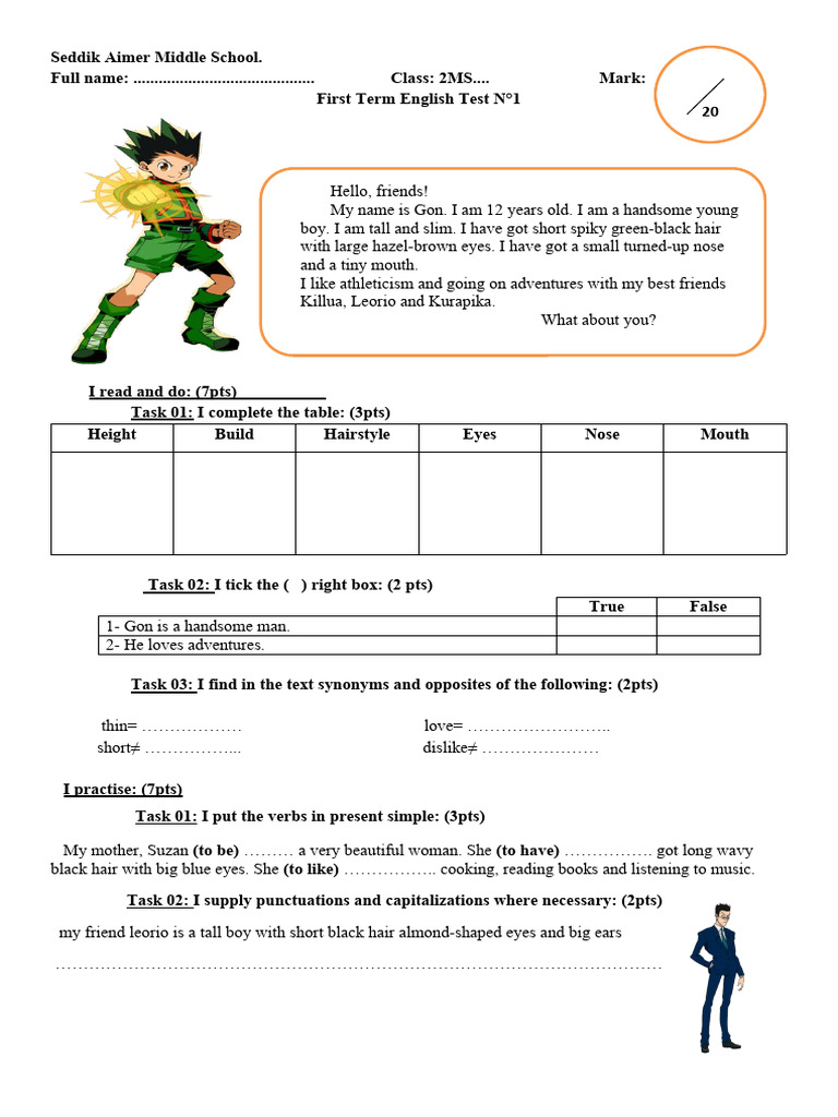 1st Term Test 1 Ms2 | Download Free PDF | Human Appearance