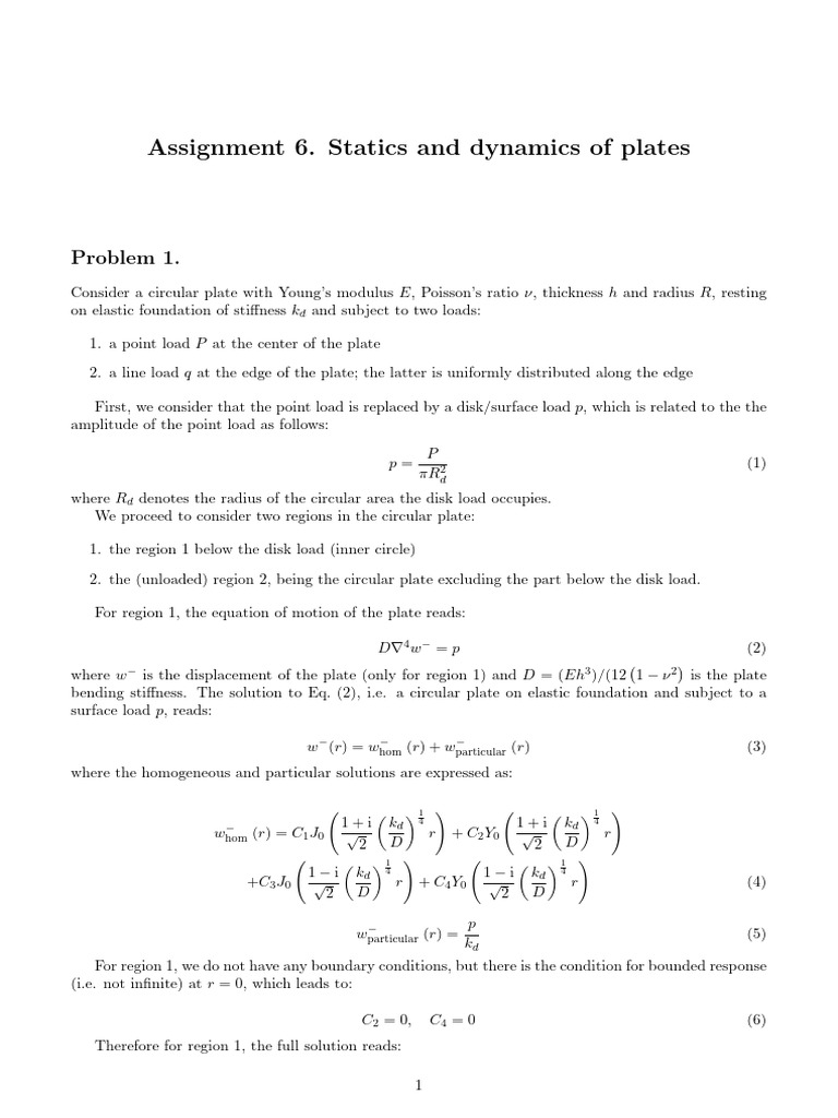Engineering Plate Analysis | PDF | Normal Mode | Equations