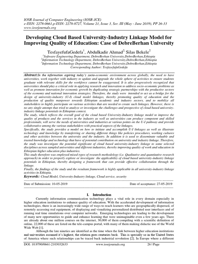 Developing Cloud Based UIL Case of DebreBerhan University | PDF | Cloud Computing | Software As ...