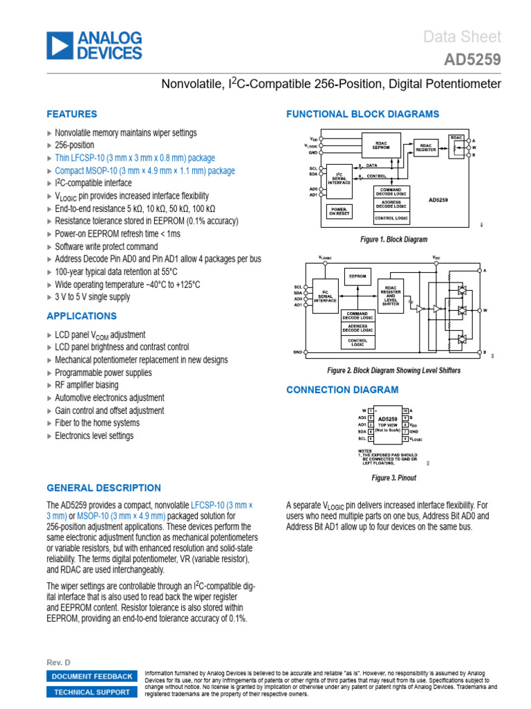Ad 5259 | PDF | Electronics | Computer Data Storage