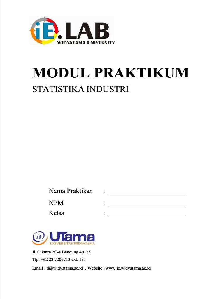 PDF Modul Praktikum Statistika Industri Rev02 - Compress | PDF