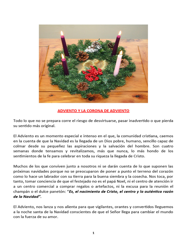 Adviento y La Corona de Adviento 2023 | PDF | Adviento | María, madre ...