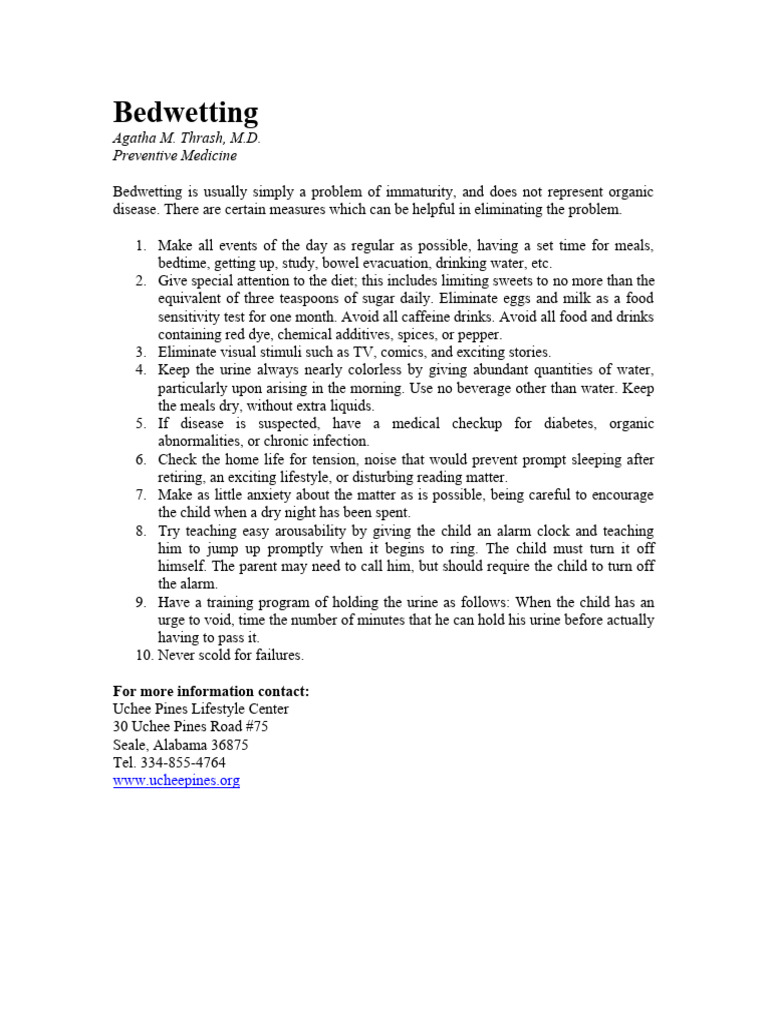 Bedwetting SC | PDF