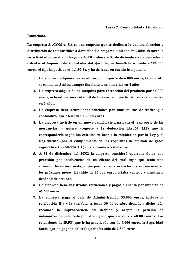 CF02 Tarea | PDF | Contabilidad | Impuestos
