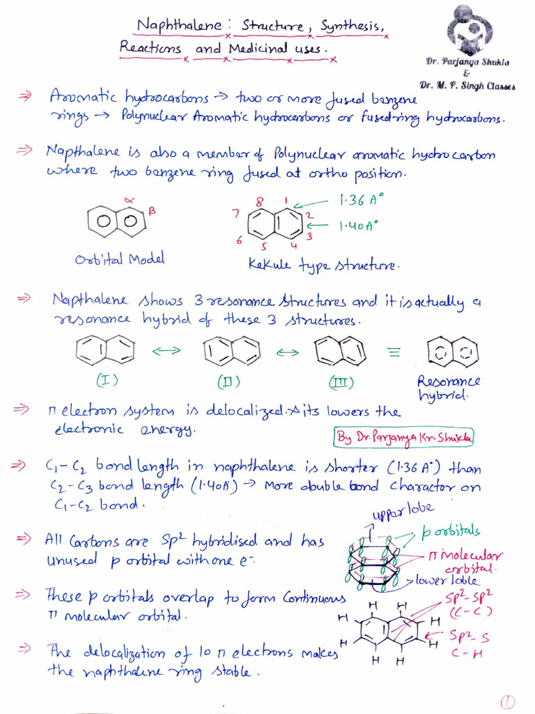 Naphthalene Structure, Synthesis, Chemical Reactions and Uses | PDF