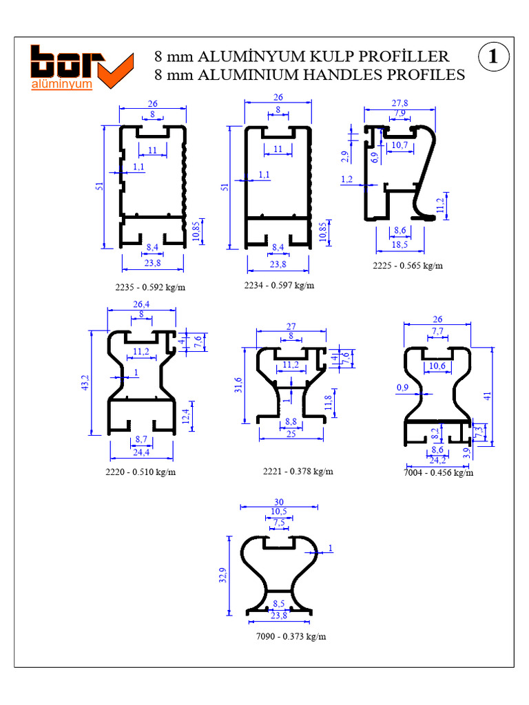 Catalog Bor Aluminyum Furniture Profiles 01 08 2019 Pdf Aluminium