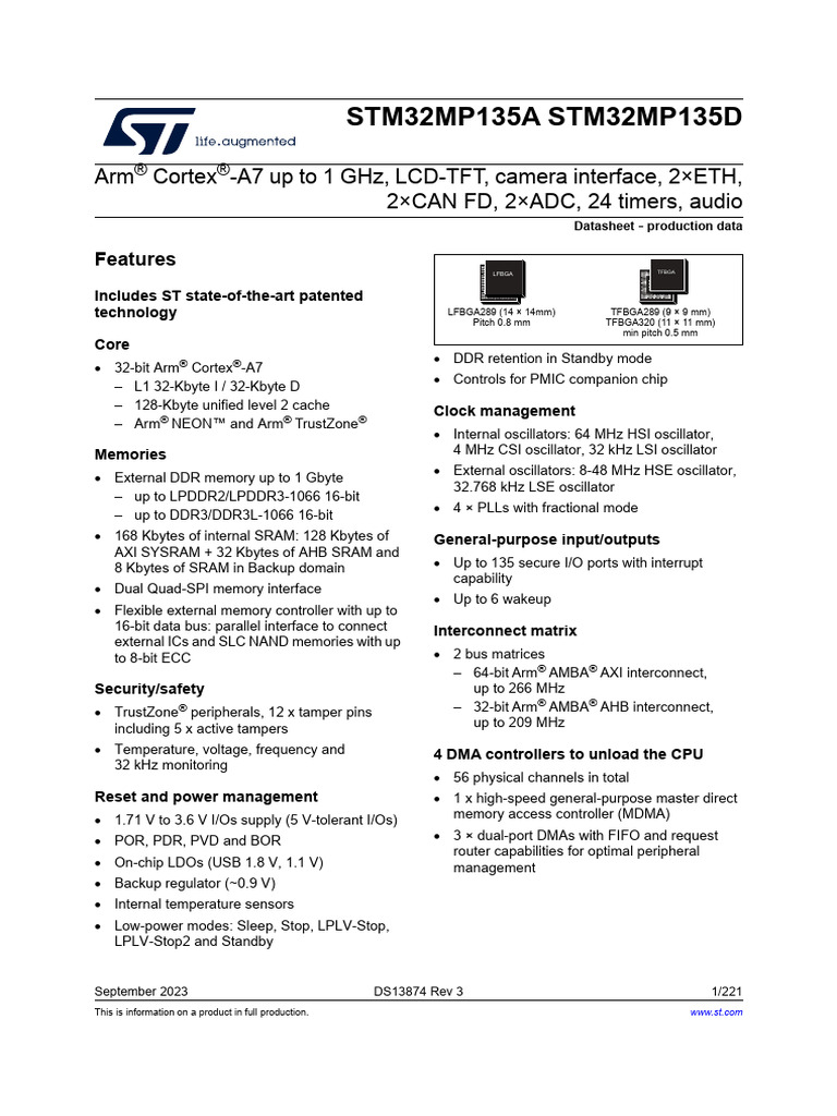 STM 32 MP 135 D | PDF | Electronics | Computer Science
