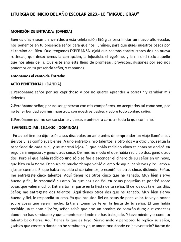 Liturgia 2023 Miguelgrau | PDF | Misa (liturgia)