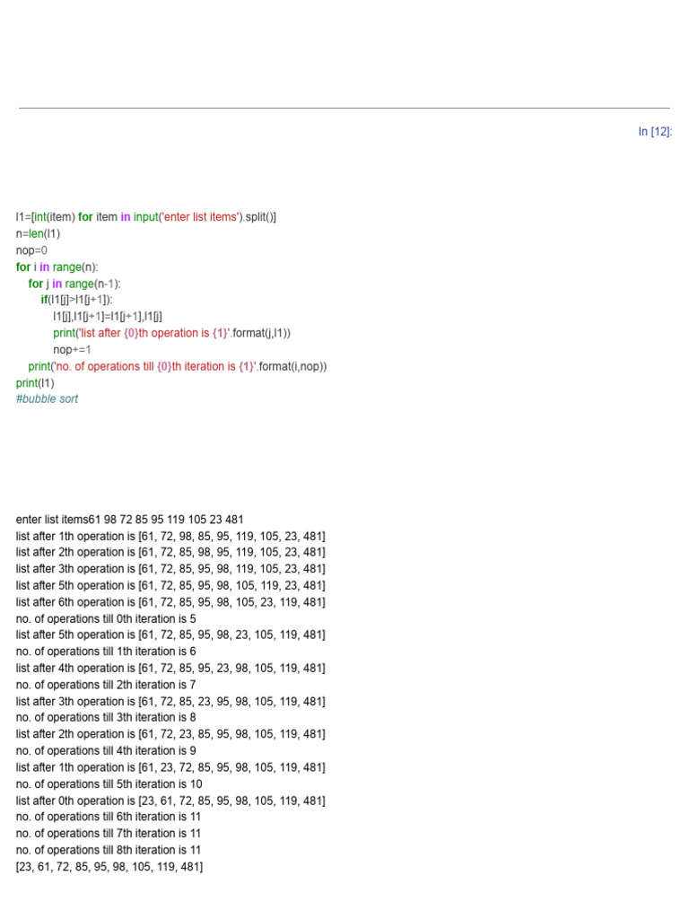 Bubble Insertion Selection Sorting Algos | PDF | Computer Programming ...