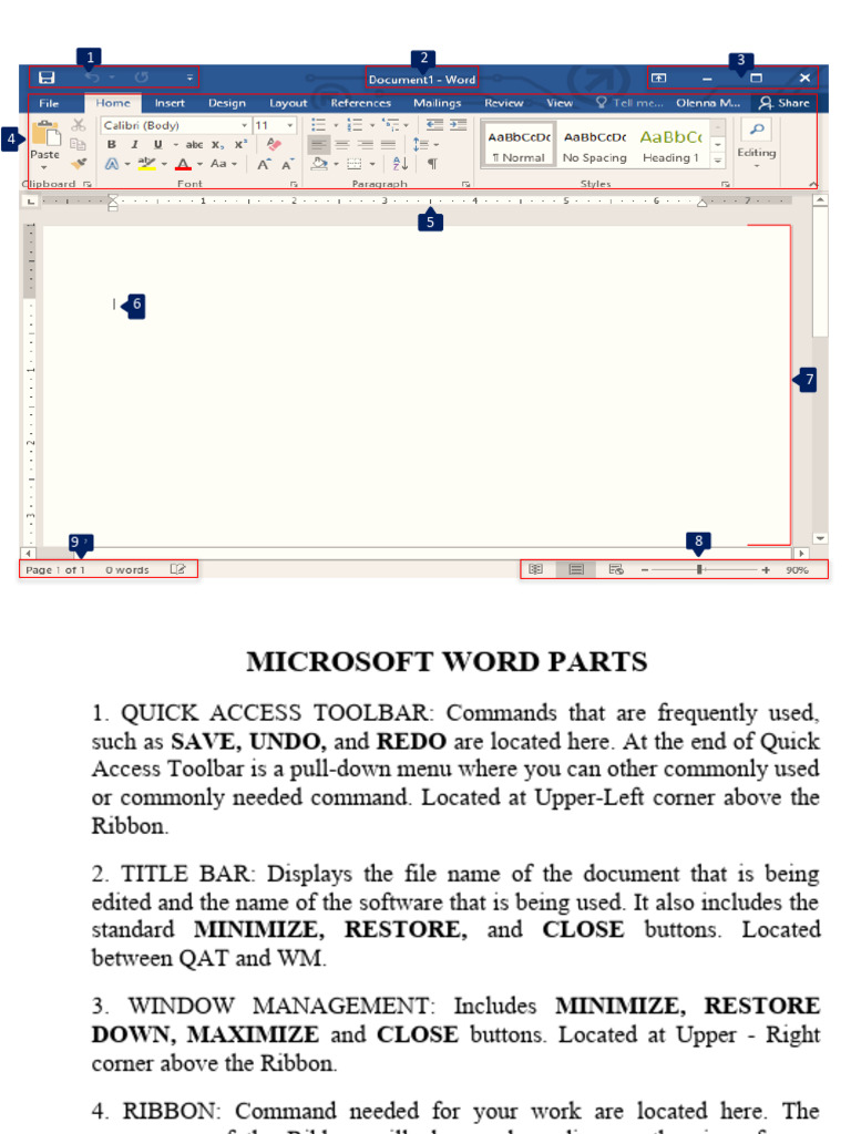 IT Application Microsoft Word Parts | PDF