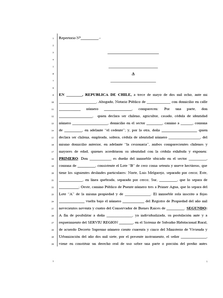 Constitucion Derecho Real de Uso | PDF | Derecho