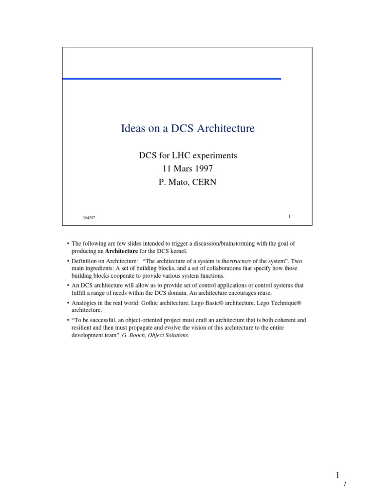 Ideas On A DCS Architecture | PDF | Databases | Device Driver