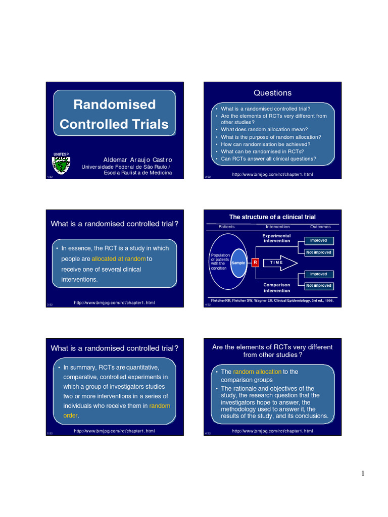 Randomisation Power Point Presentation | PDF | Randomized Controlled ...