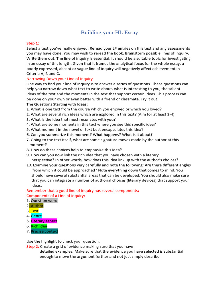 HL Essay Writing Guide | PDF | Career & Growth