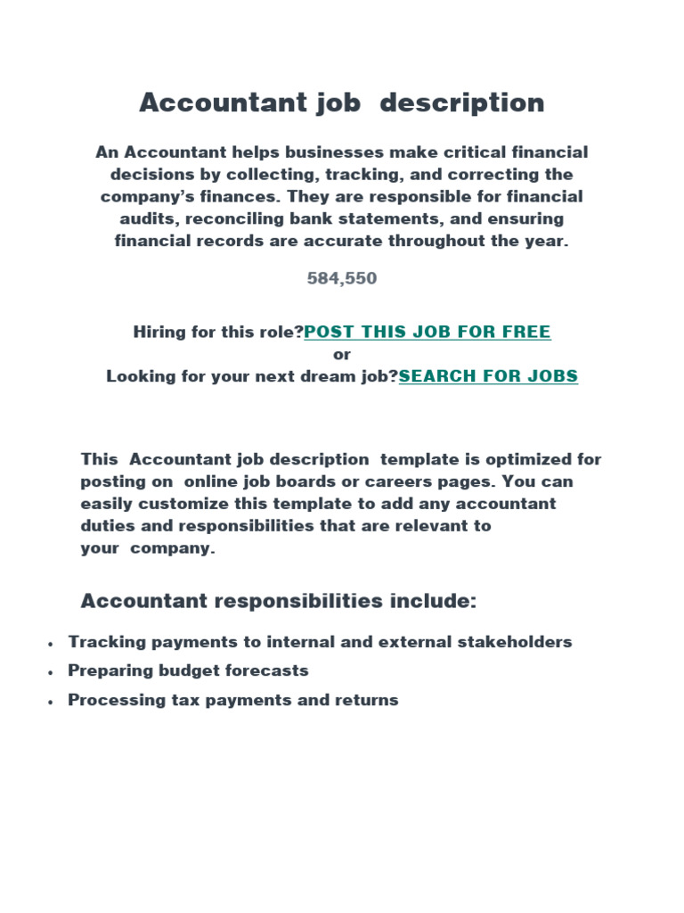 Accountant Job and How It Works | PDF | Accounting | Banks