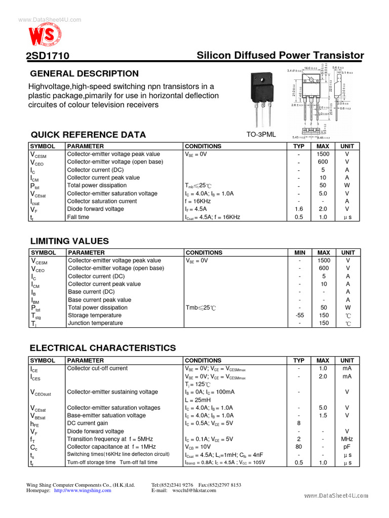 Datasheet | PDF | Bipolar Junction Transistor | Electrical Equipment