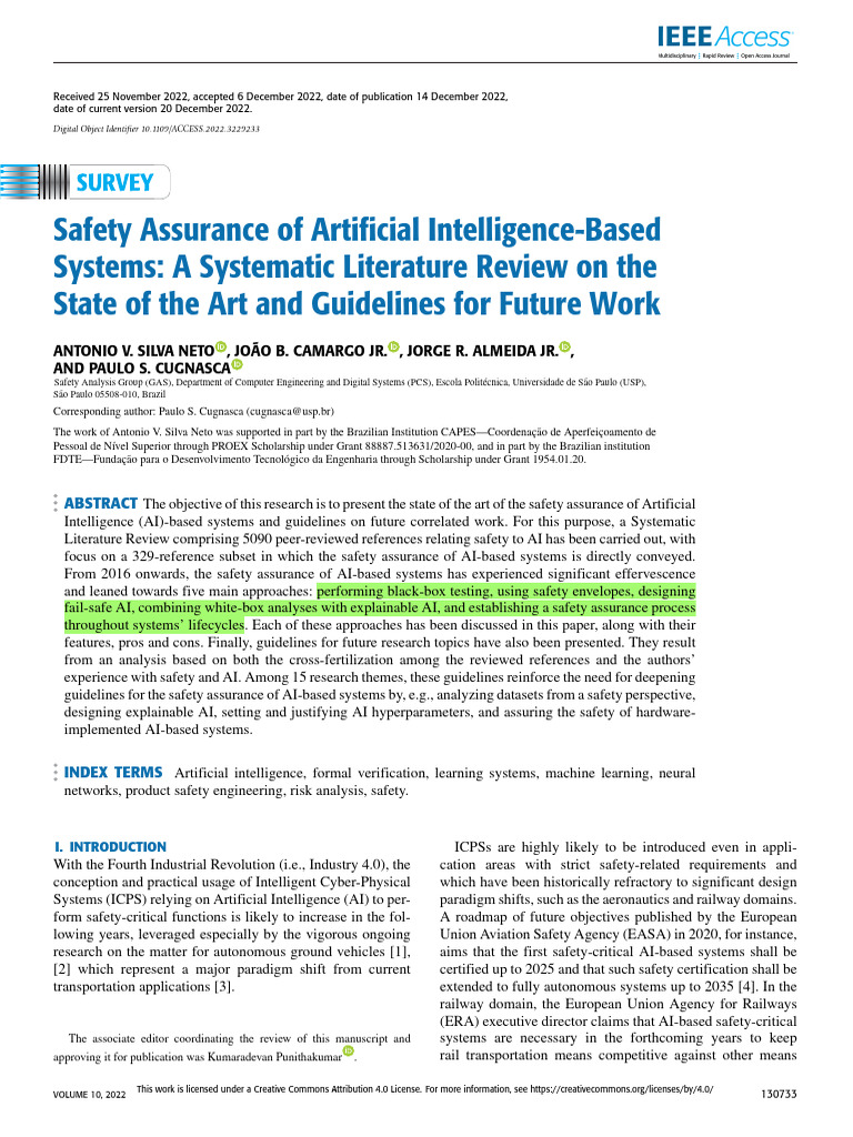 Safety Assurance of Artificial Intelligence-Based Systems | PDF ...