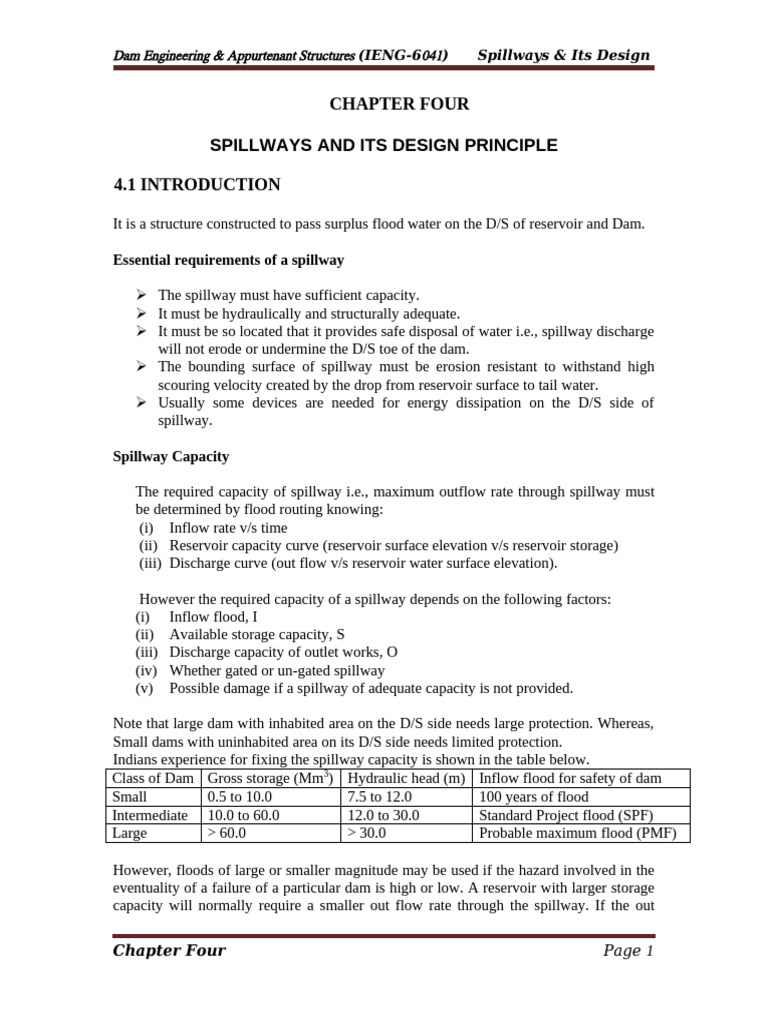 Chapter Four Ogee Spillway | PDF | Spillway | Dam