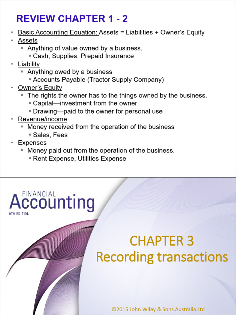 Topic 3 - Recording Transactions - Exercise | PDF | Debits And Credits | Accounting