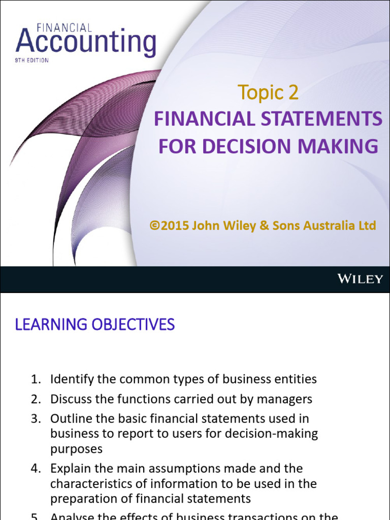 Topic 2 - Financial Statements For Decisions (STU) | PDF | Balance ...